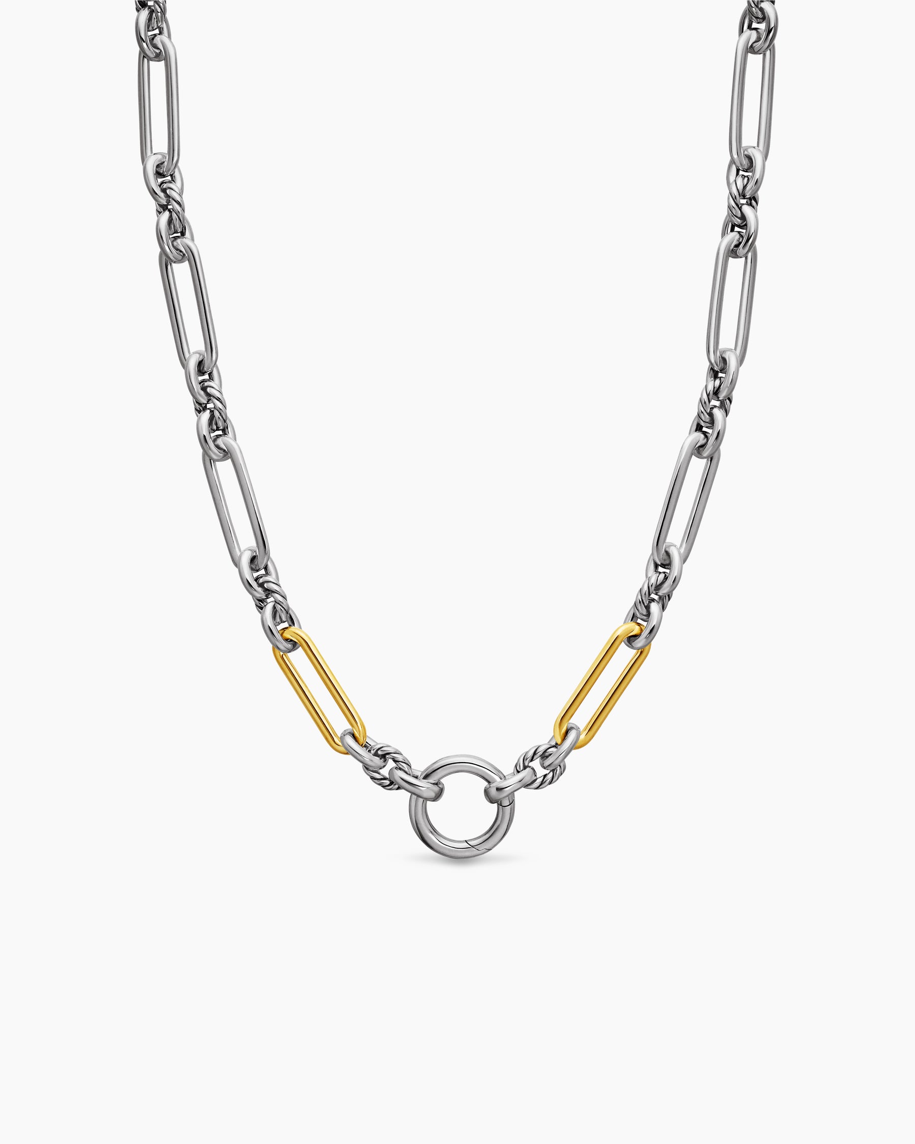 Lexington Chain Necklace in Sterling Silver with 18K Yellow Gold, 7mm ...