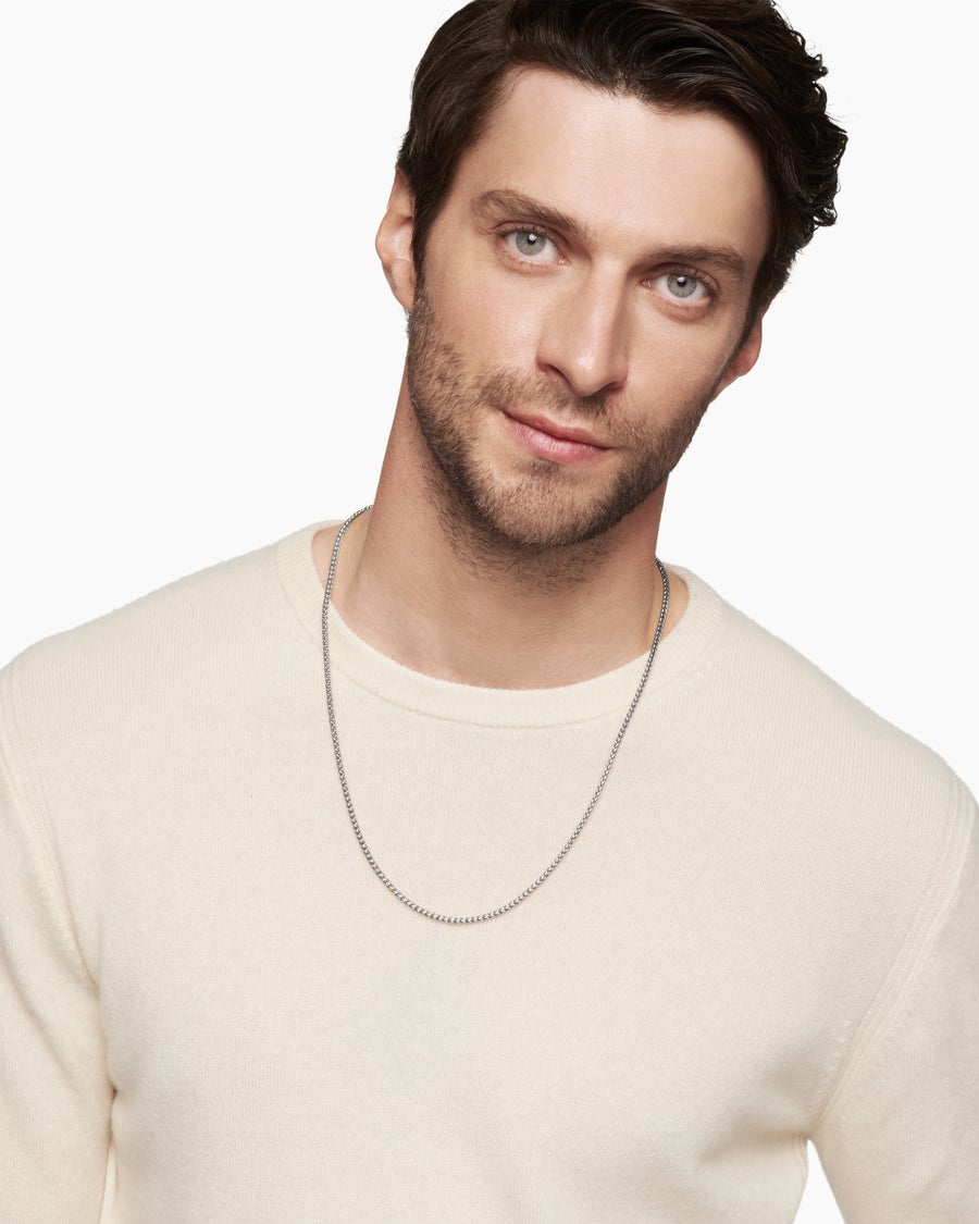 Mens Wheat Chain Necklace in Sterling Silver, 2.5mm | David Yurman