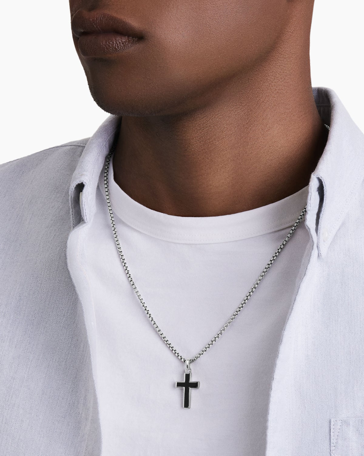 Mens Exotic Stone Cross in Sterling Silver with Black Onyx, 26mm ...