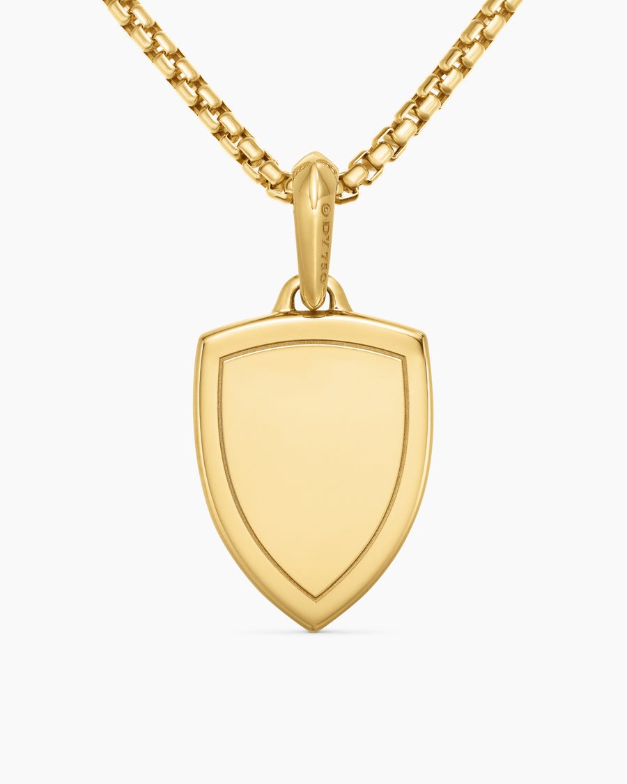 Mens St. Michael Amulet in 18K Yellow Gold with Diamonds, 26mm | David ...