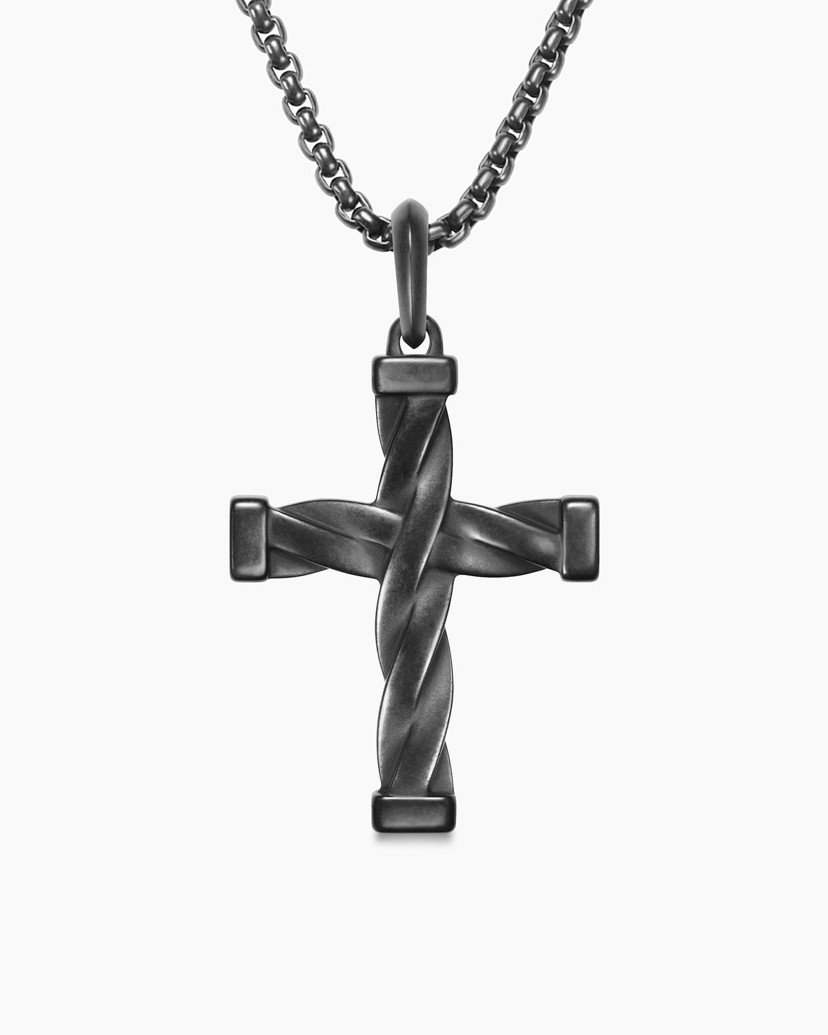 Mens DY Helios™ Cross Pendant in Black Titanium, 48mm | David Yurman
