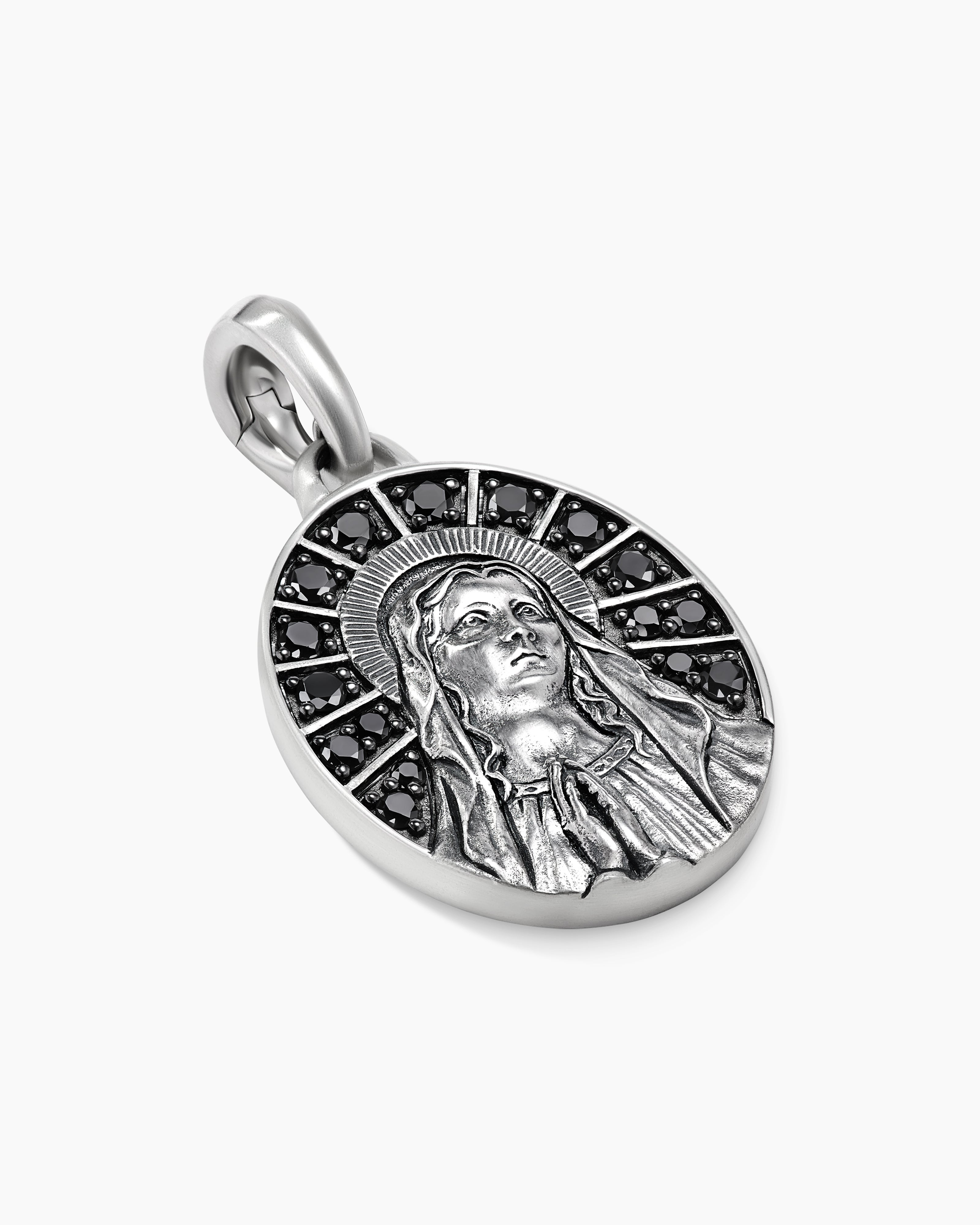 David Yurman Mary Amulet In Sterling Silver With Black Diamonds, 20mm ...