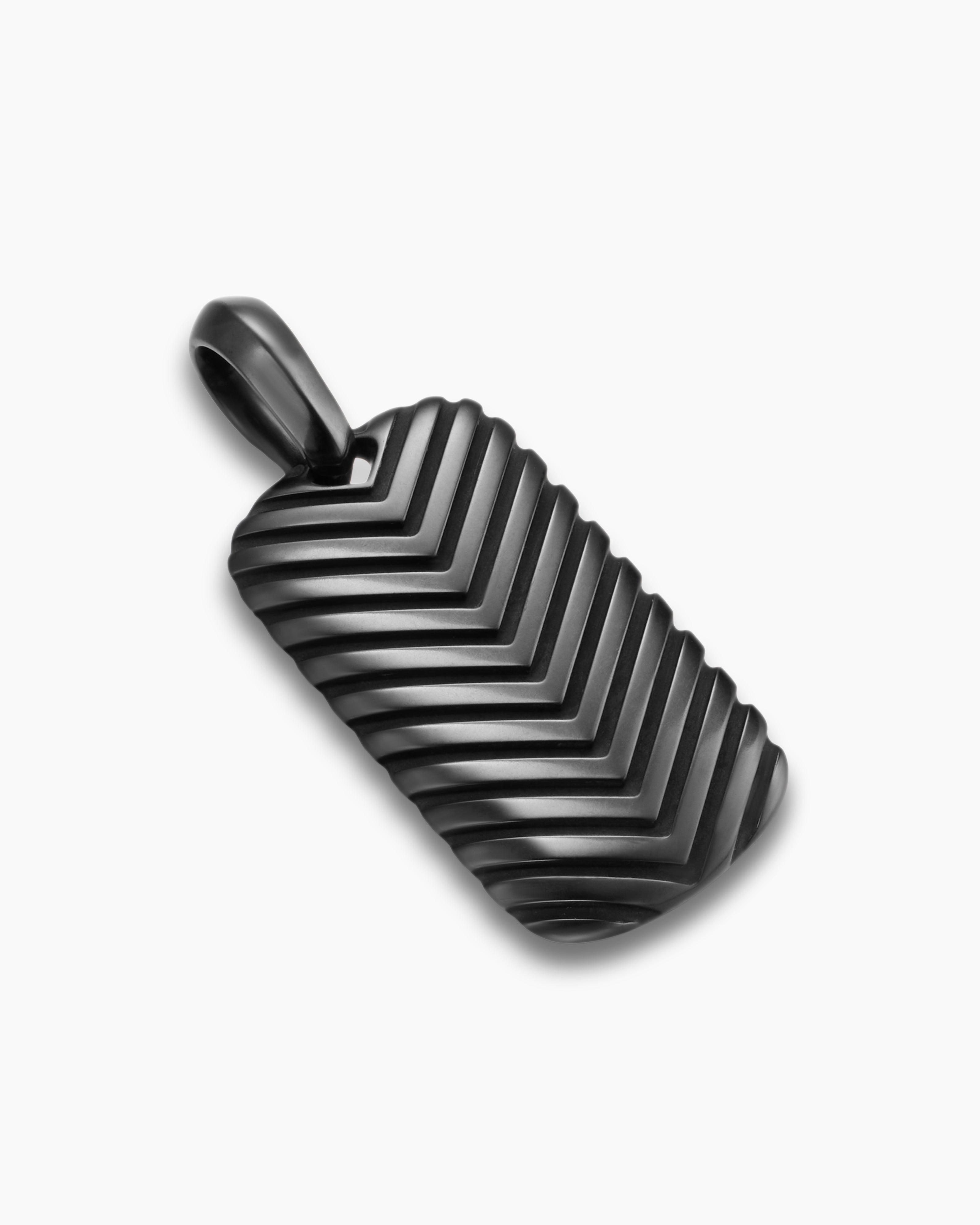 Mens Chevron Tag in Black Titanium, 27mm | David Yurman Canada