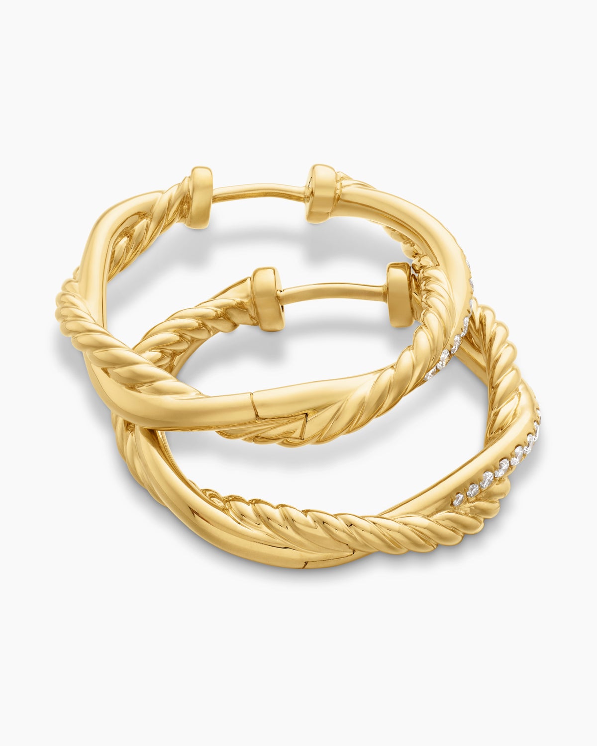 Petite Infinity Hoop Earrings in 18K Yellow Gold with Diamonds, 17.3mm ...