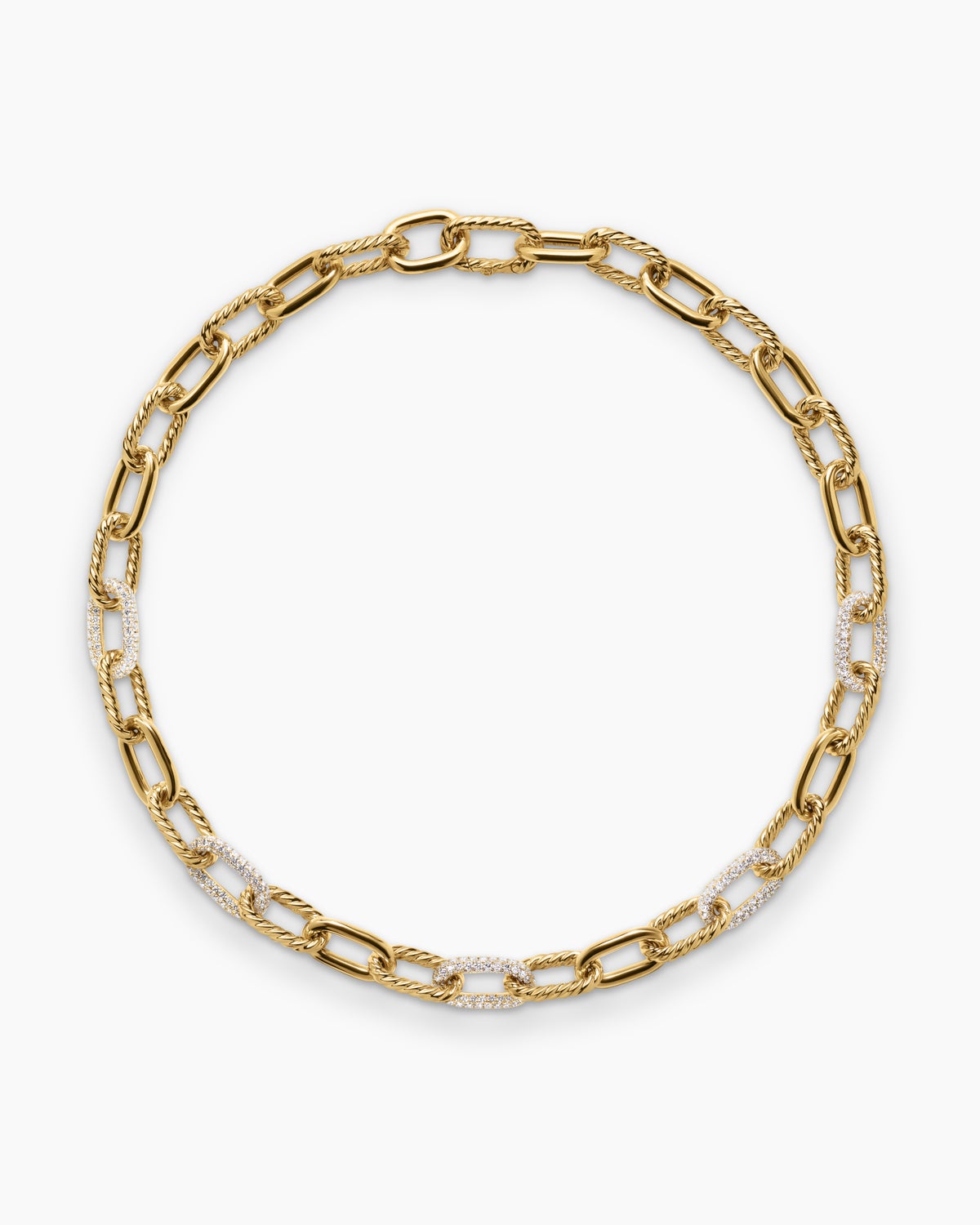 DY Madison® Chain Necklace in 18K Yellow Gold with Diamonds, 11mm ...