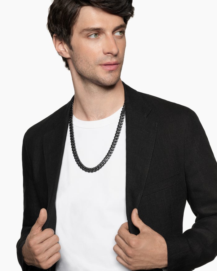 Curb Chain Necklace in Black Titanium, 11.5mm | David Yurman