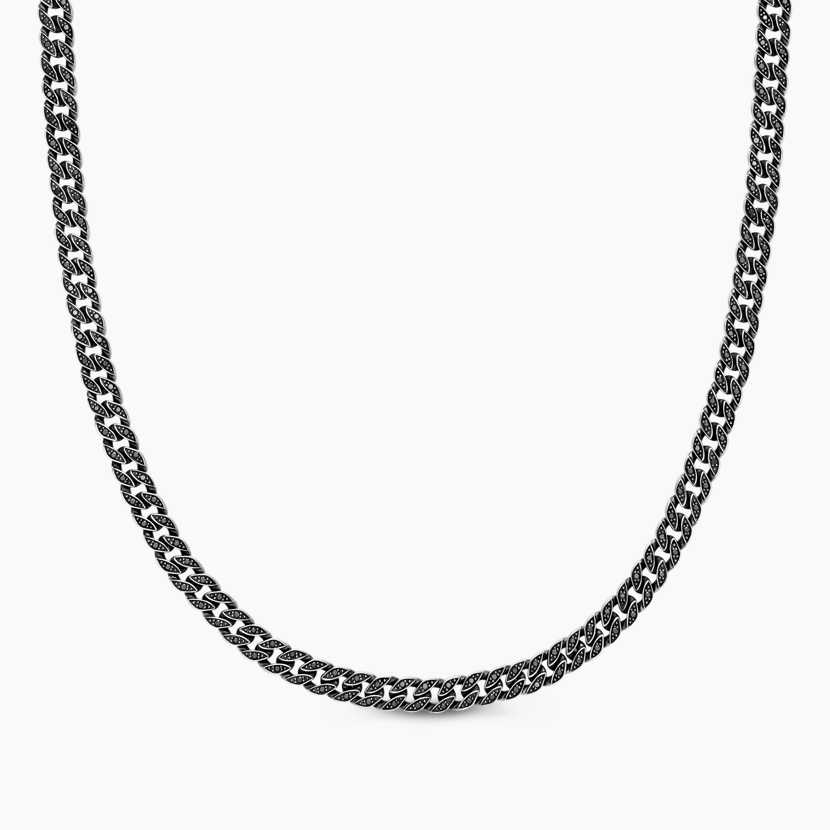 David Yurman Men s Curb Chain Necklace in Sterling Silver 6mm Black Diamond Size 26