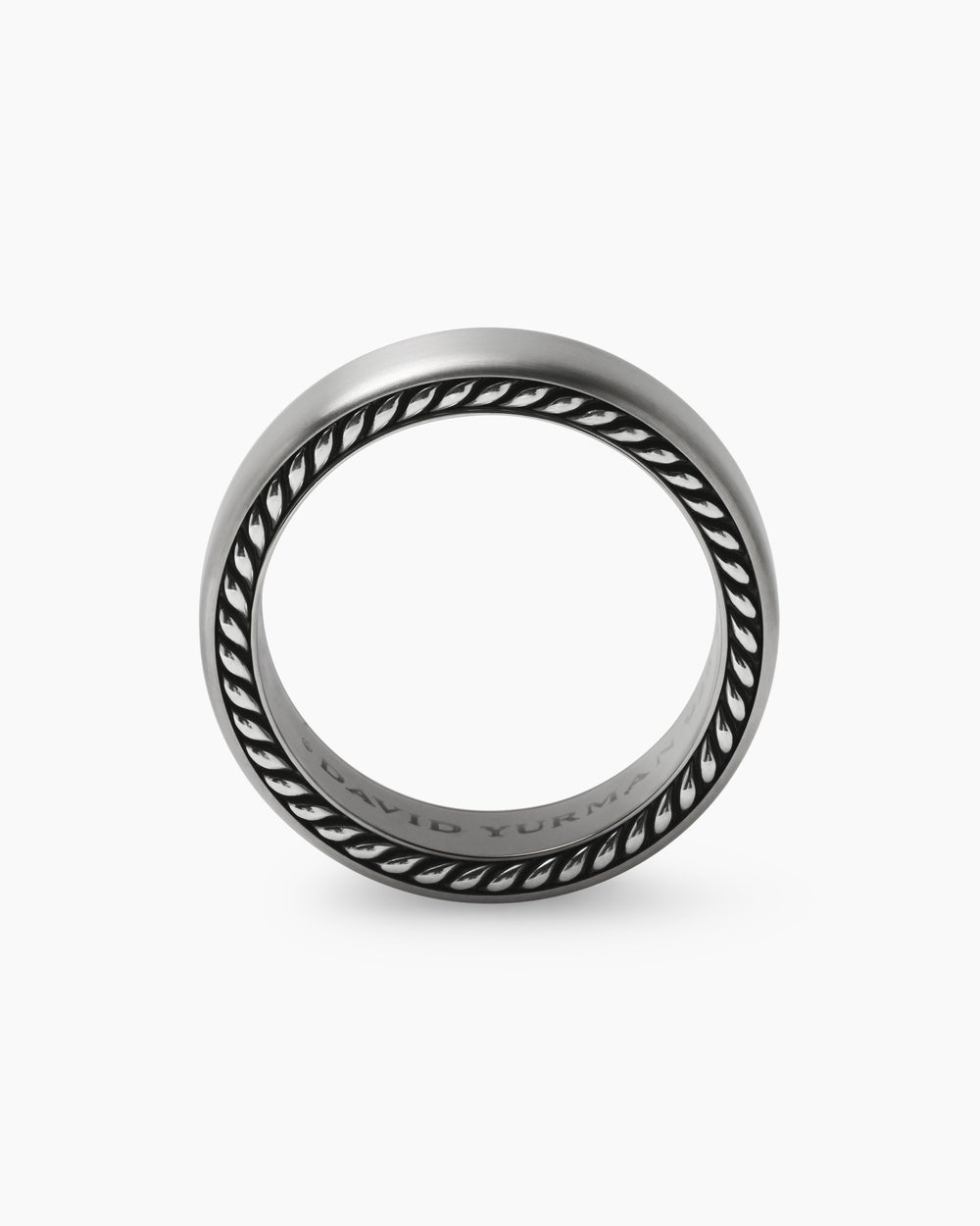 Mens Streamline Band Ring in Grey Titanium, 6mm | David Yurman