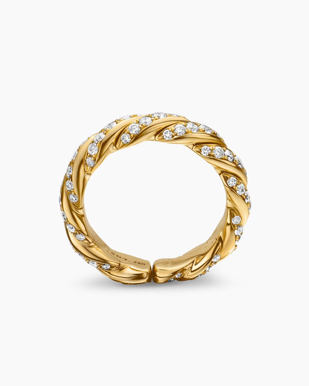 Sculpted Cable Flex Band Ring in 18K Yellow Gold, 5mm | David Yurman