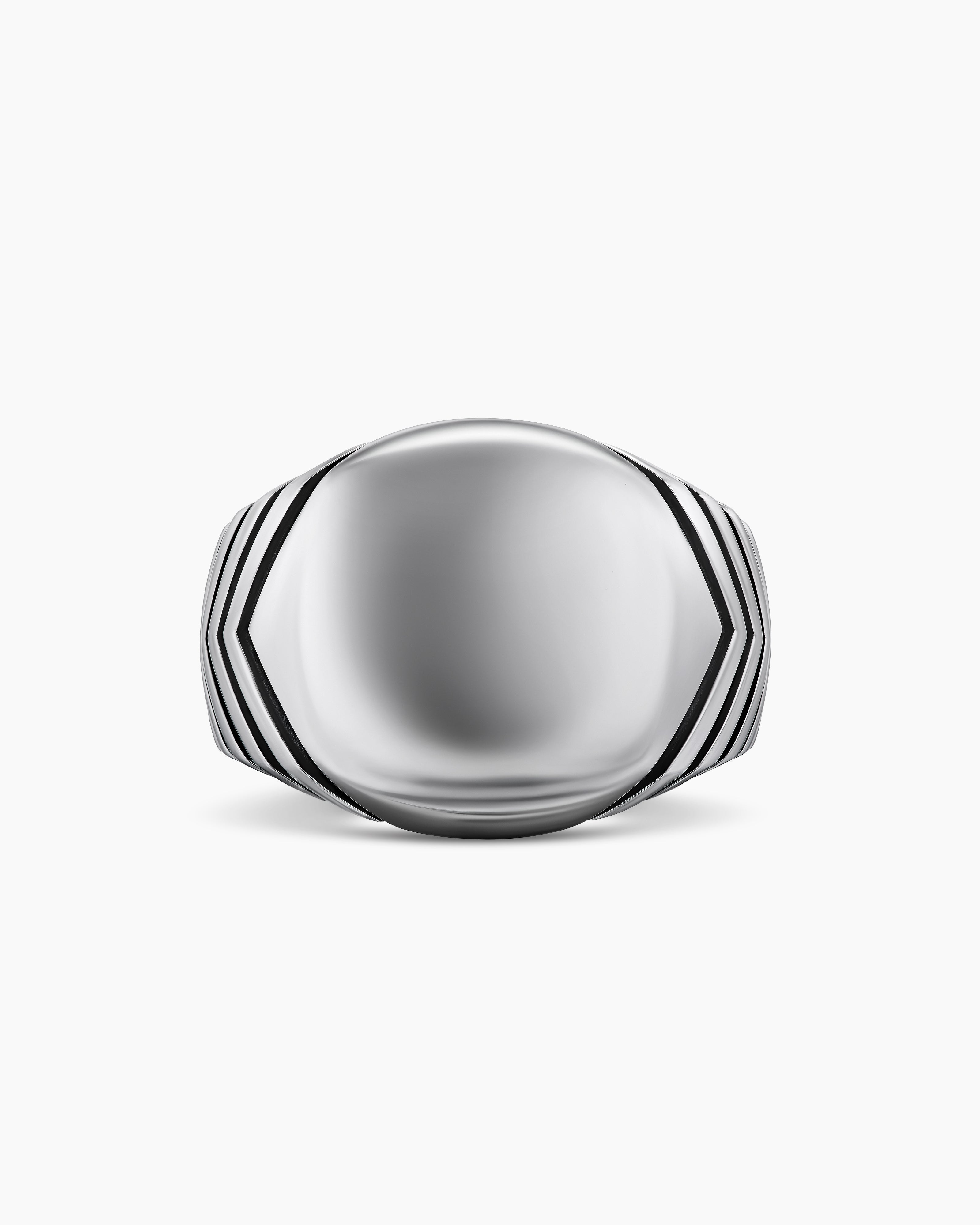Mens Chevron Signet Ring in Sterling Silver, 18mm | David Yurman Canada