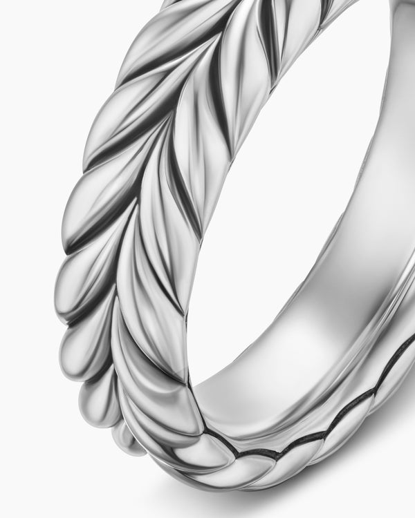 Mens Chevron Band Ring in Sterling Silver, 6.2mm | David Yurman