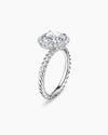 DY Cable Halo Engagement Ring in Platinum, Round | David Yurman